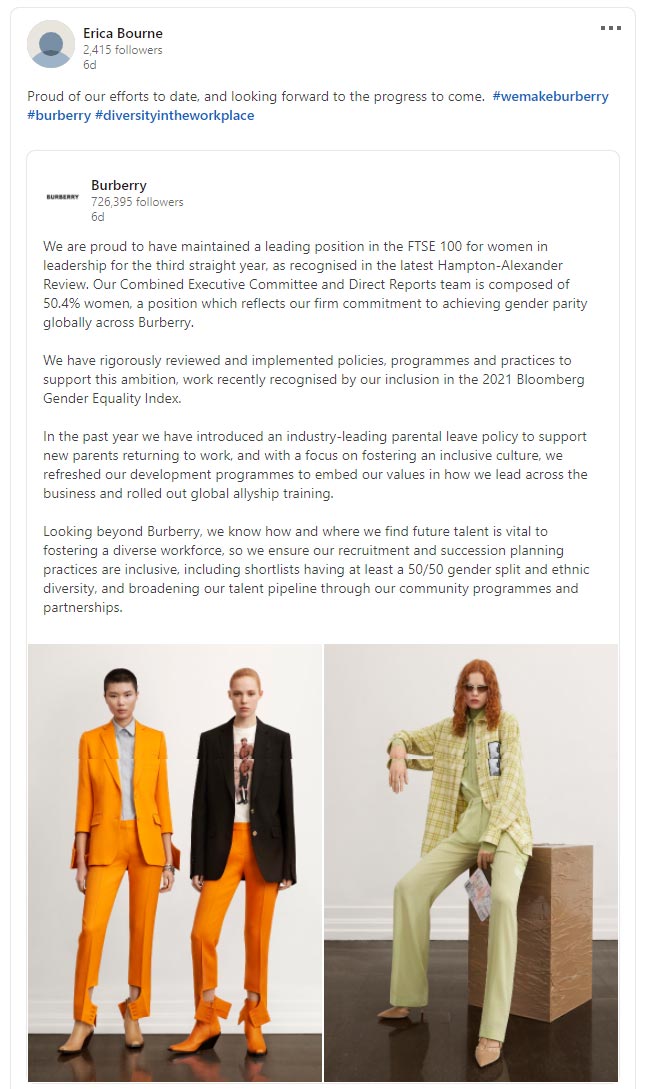 How Burberry is marking IWD | Equality, Diversity & Inclusion | HR ...